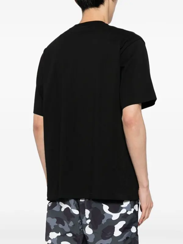 A BATHING APE Embroidered-logo Cotton T-shirt - Black