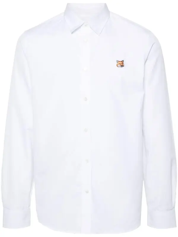 Maison Kitsuné Fox-motif Cotton Shirt - White