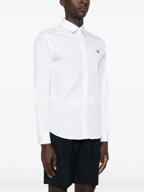 Maison Kitsuné Fox-motif Cotton Shirt - White