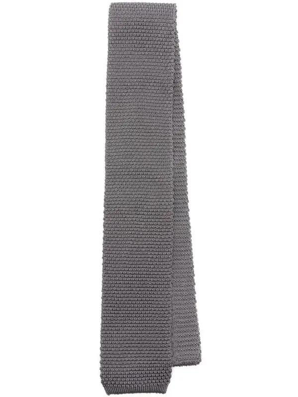 Brunello Cucinelli Knitted Silk Tie - Grey