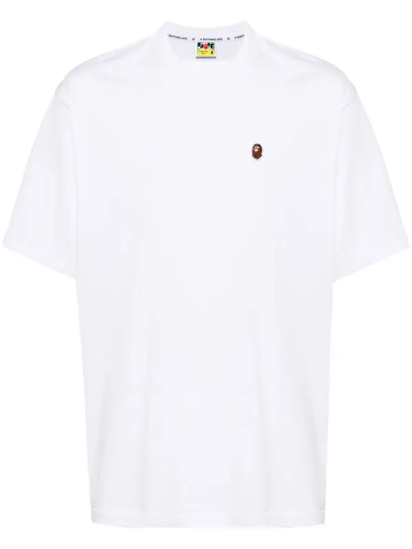 A BATHING APE Embroidered-logo Cotton T-shirt - White