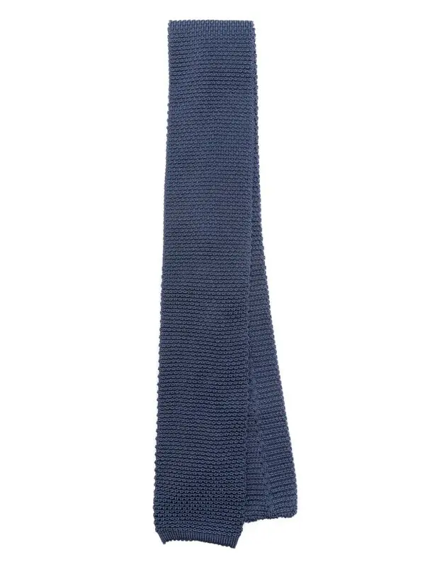 Brunello Cucinelli Knitted Silk Tie - Blue