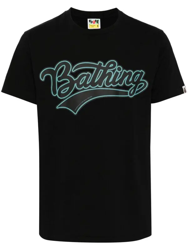 A BATHING APE Logo-print Cotton T-shirt - Black