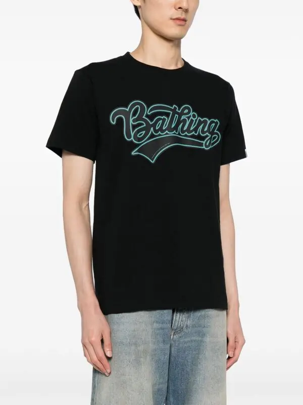 A BATHING APE Logo-print Cotton T-shirt - Black