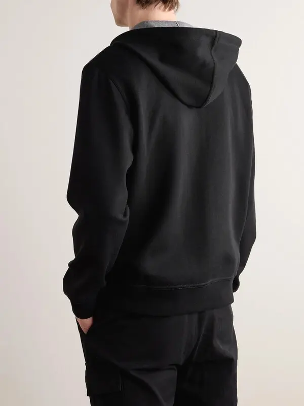 Brunello Cucinelli Cotton-blend Jersey Zip-up Hoodie - Black