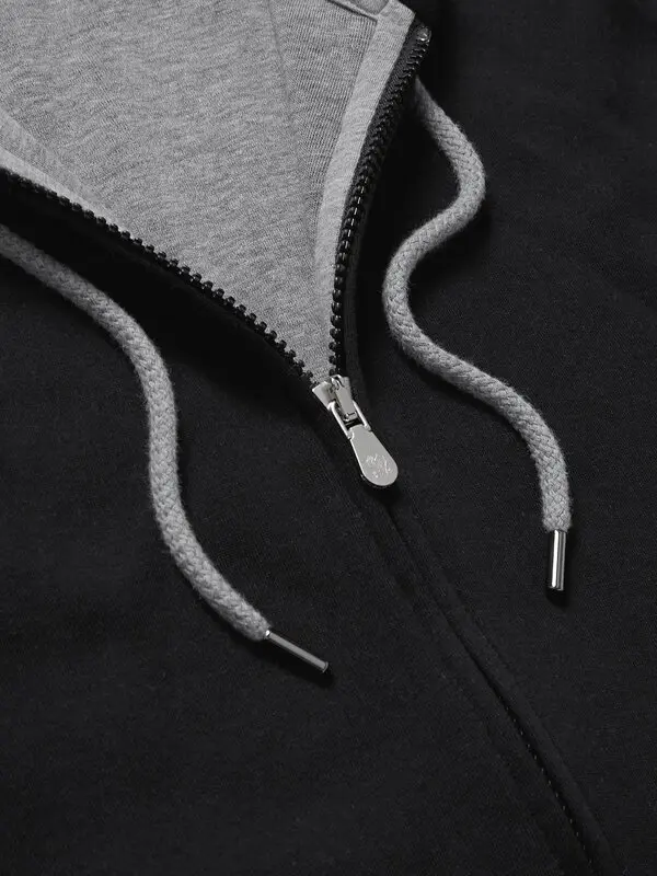 Brunello Cucinelli Cotton-blend Jersey Zip-up Hoodie - Black