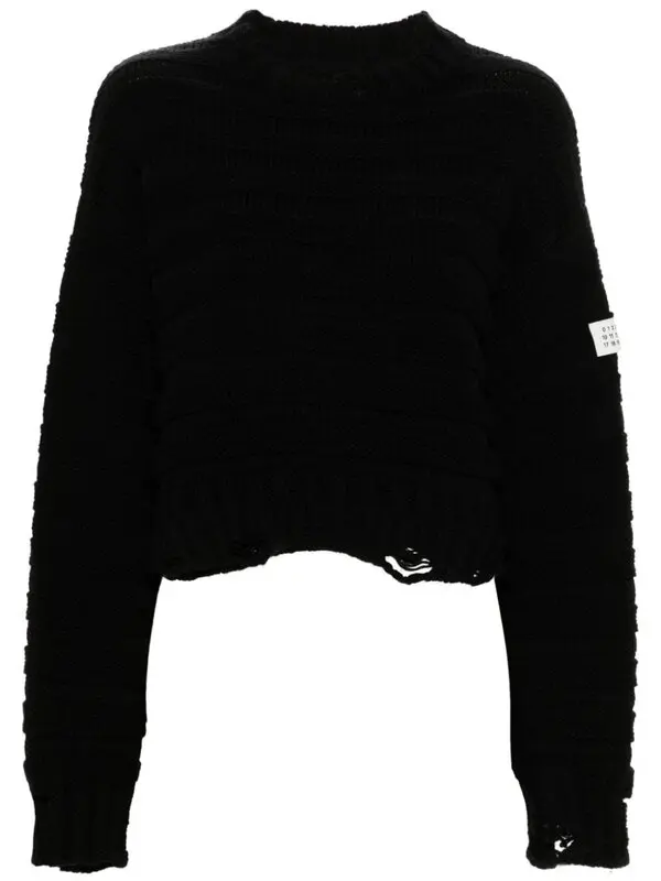 MAISON MARGIELA Distressed Chunky-knit Jumper - Black
