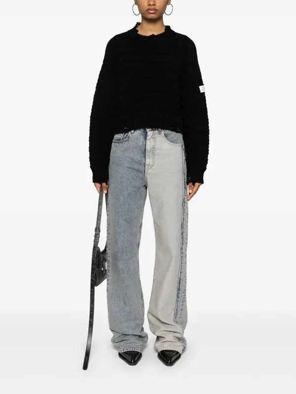MAISON MARGIELA Distressed Chunky-knit Jumper - Black