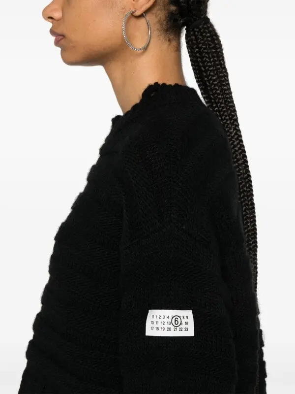 MAISON MARGIELA Distressed Chunky-knit Jumper - Black