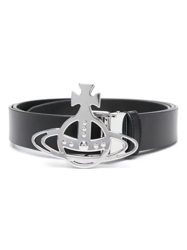 VIVIENNE WESTWOOD Orb Leather Belt - Black