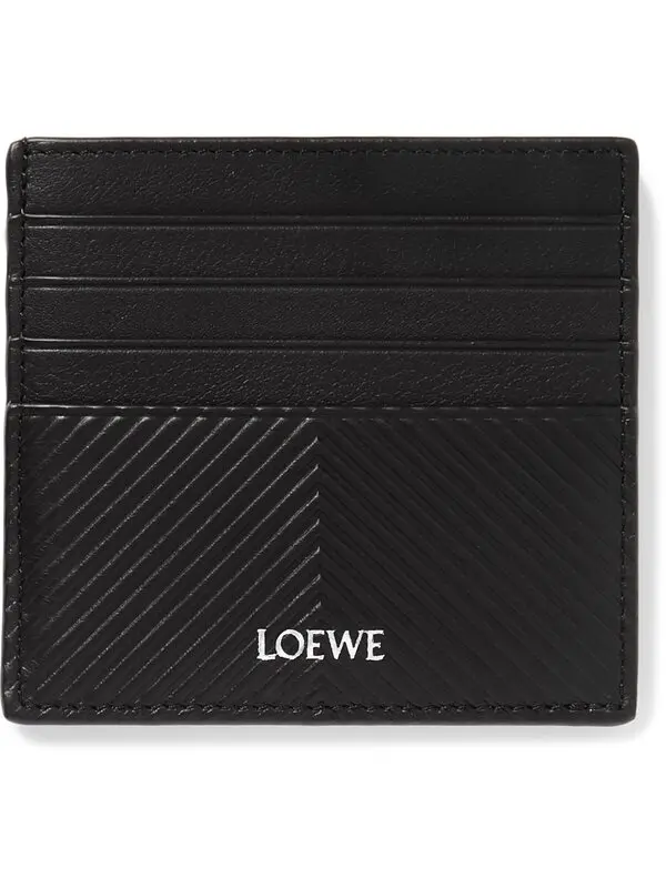 Loewe Logo-print Debossed Leather Cardholder - Black