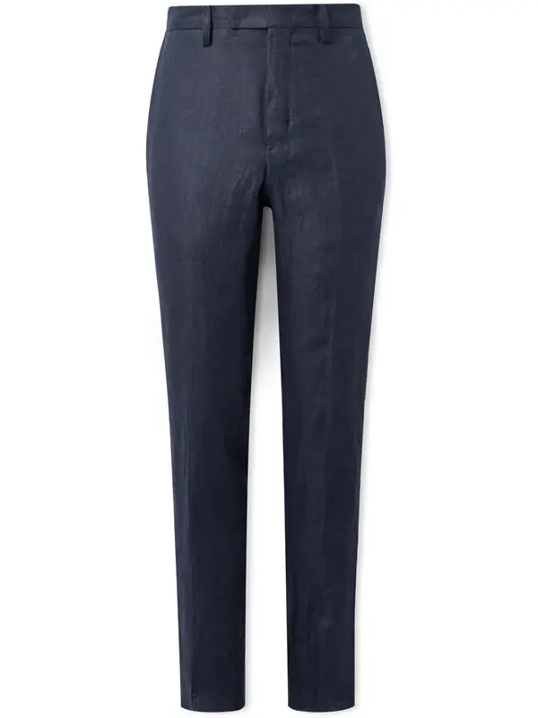 Mr P. Philip Straight-leg Linen-twill Suit Trousers