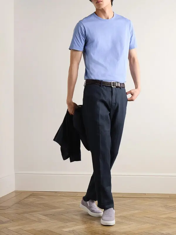 Mr P. Philip Straight-leg Linen-twill Suit Trousers