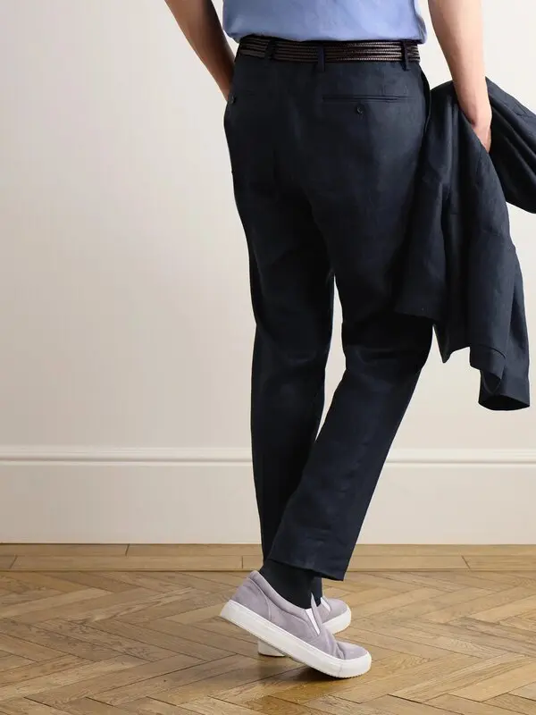 Mr P. Philip Straight-leg Linen-twill Suit Trousers