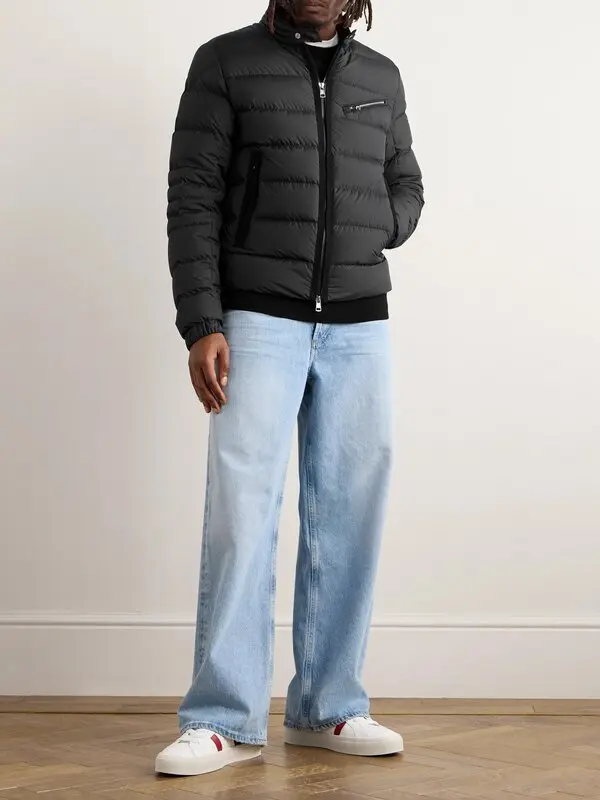 Moncler Grosgrain-trimmed Logo-appliquéd Quilted Shell Down Jacket