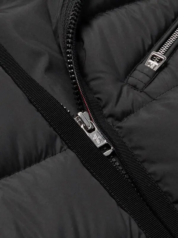 Moncler Grosgrain-trimmed Logo-appliquéd Quilted Shell Down Jacket
