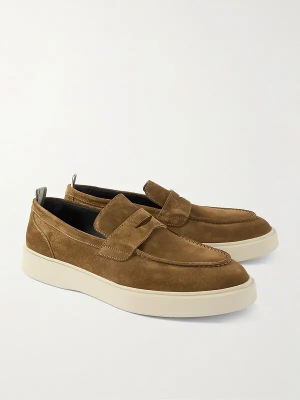 Officine Creative Frame Suede Penny Loafers