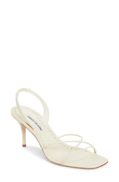 Manolo Blahnik Ninfea Slingback Sandal - Ivory