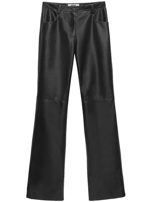 MSGM Straight-leg Leather Trousers