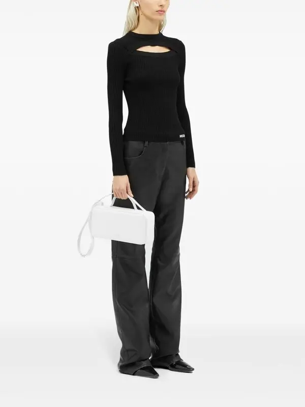 MSGM Straight-leg Leather Trousers