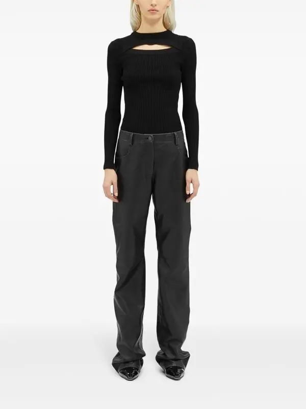 MSGM Straight-leg Leather Trousers