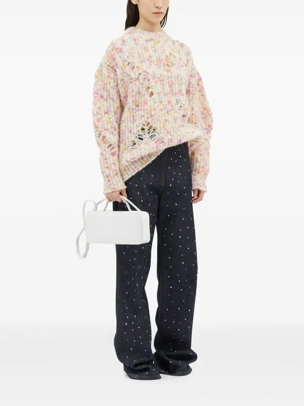 MSGM Rhinestone-embellished Wide-leg Jeans