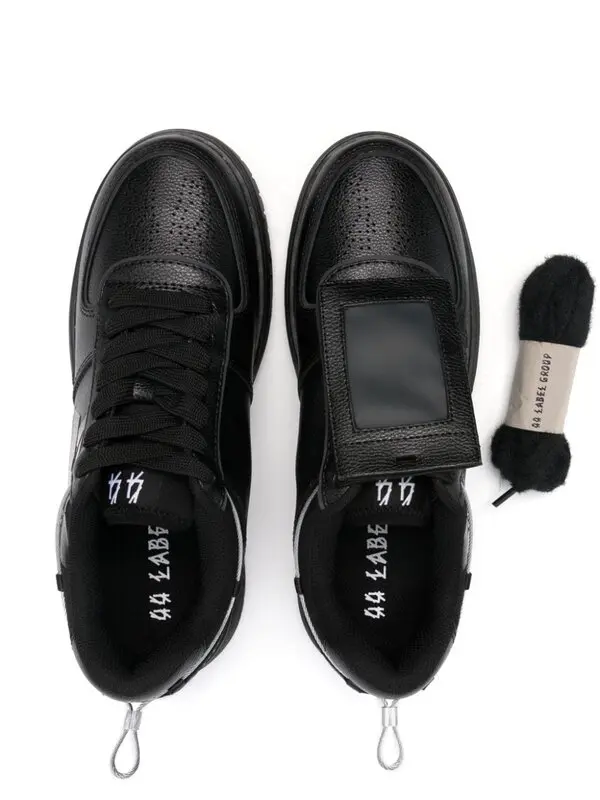 44 LABEL GROUP Avril Leather Sneakers - Black
