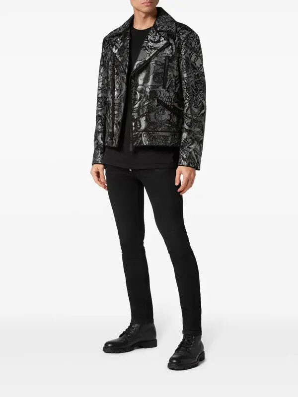 Philipp Plein Tattoo-print Biker Jacket