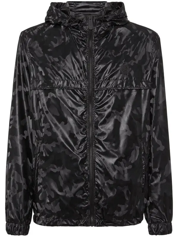 Philipp Plein Camouflage-print Hooded Windbreaker
