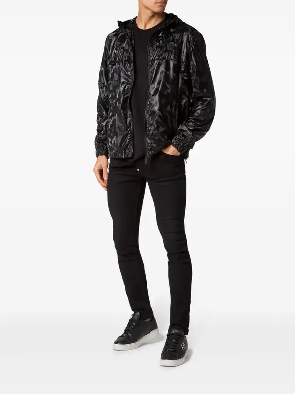Philipp Plein Camouflage-print Hooded Windbreaker