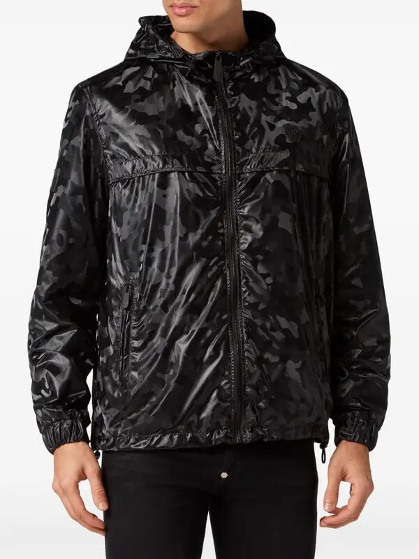 Philipp Plein Camouflage-print Hooded Windbreaker