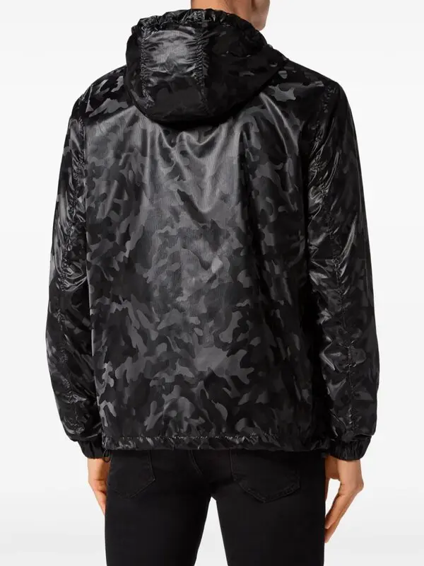 Philipp Plein Camouflage-print Hooded Windbreaker