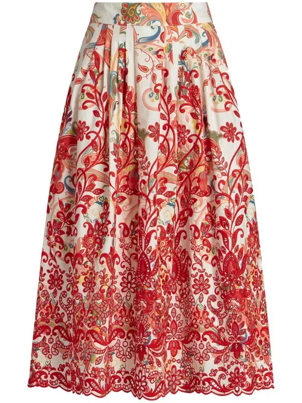 Etro Paisley-pattern Embroidered Midi Skirt