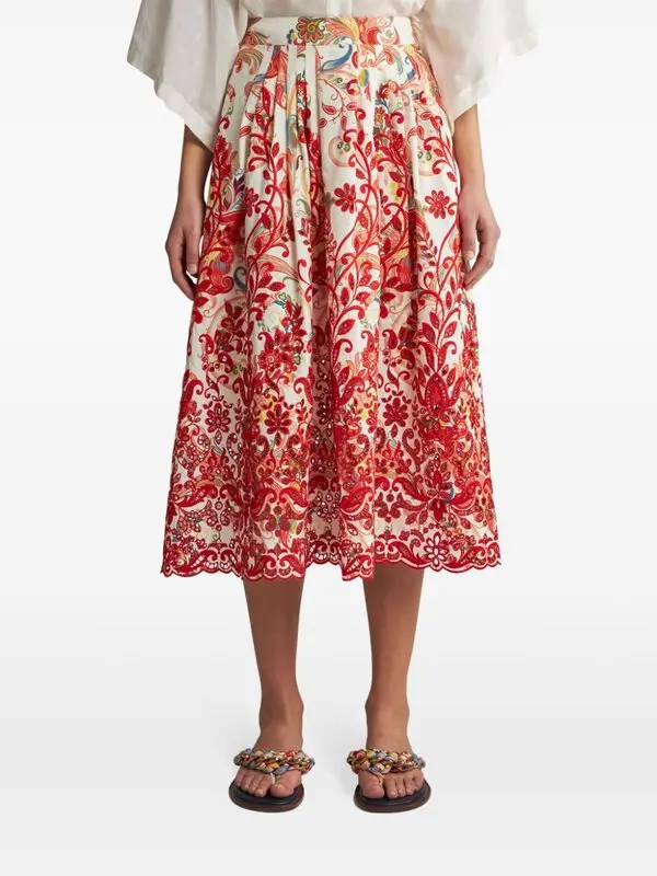 Etro Paisley-pattern Embroidered Midi Skirt