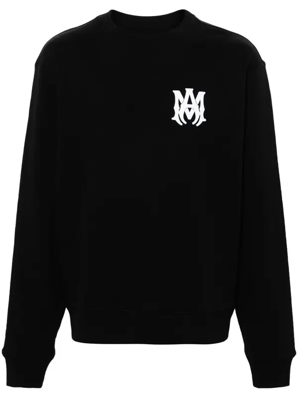 Amiri Logo Print Cotton Sweatshirt - Black
