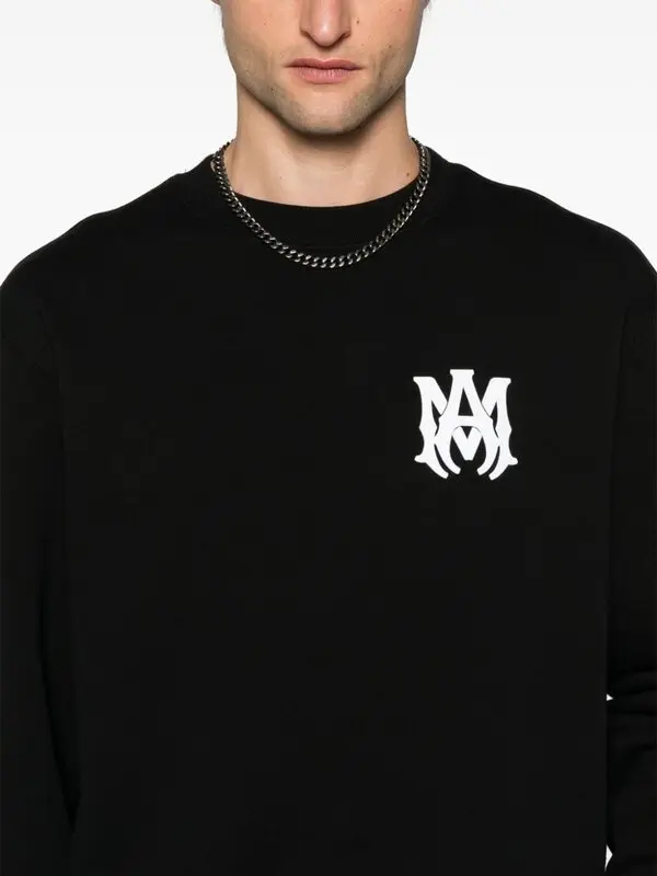Amiri Logo Print Cotton Sweatshirt - Black