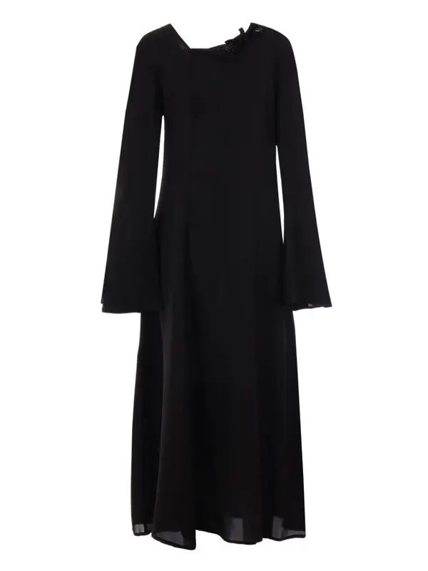 Yohji Yamamoto Silk Embroidered Asymmetric Dress