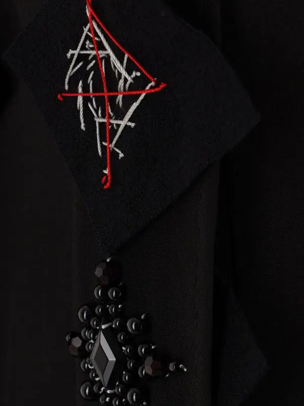 Yohji Yamamoto Silk Embroidered Asymmetric Dress