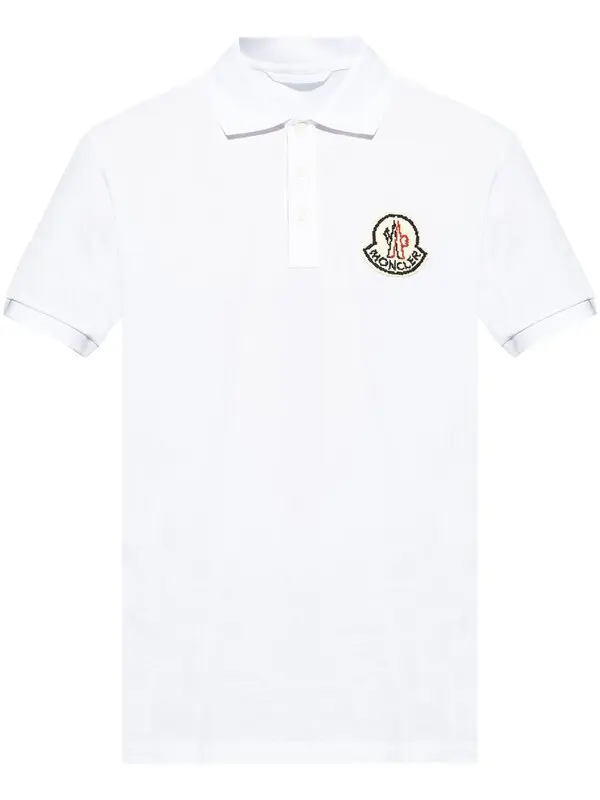 Moncler Logo-patch Cotton Polo Shirt - White