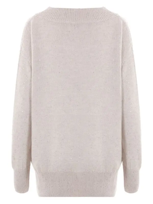 Brunello Cucinelli Long-sleeve V-neck Jumper - Neutrals