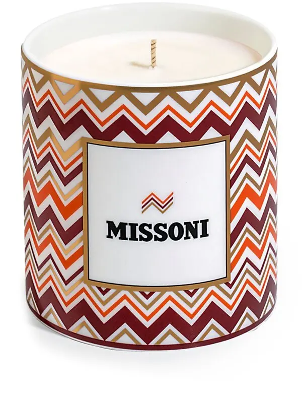 Missoni Iconic Zigzag-print Candle - White