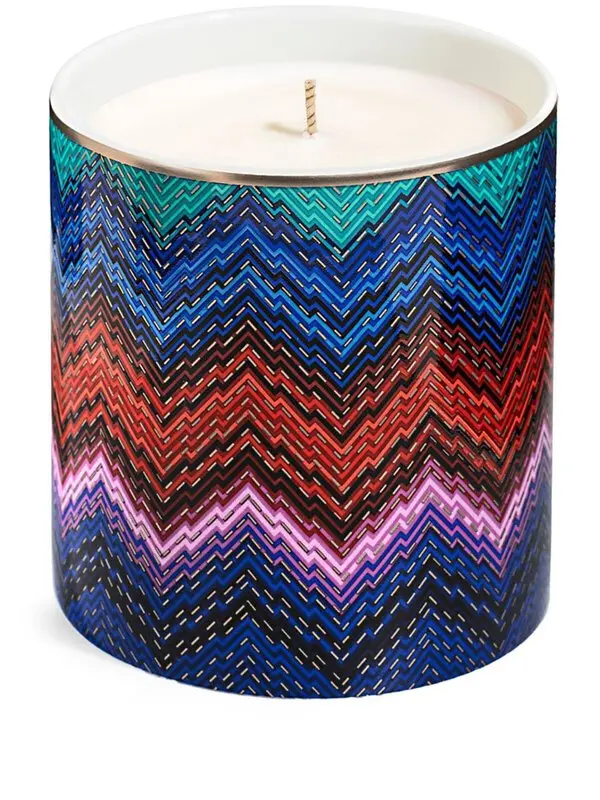 Missoni Starlight Zigzag-print Candle - Blue