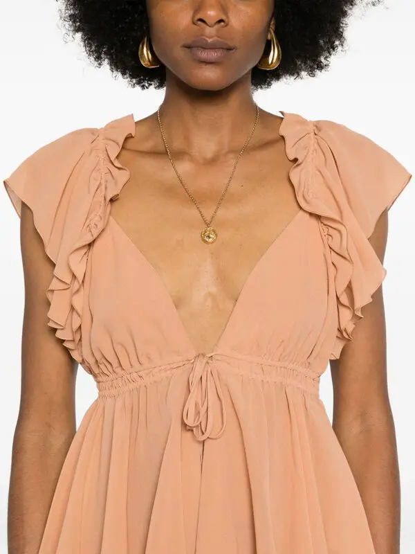 Chloé Ruffled Sleeveless Silk Blouse
