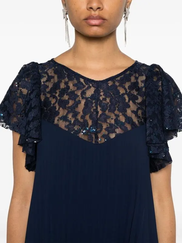NISSA Lace-paneled Midi Dress