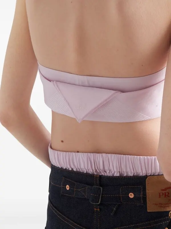 Prada Checked Cotton Bandeau Top