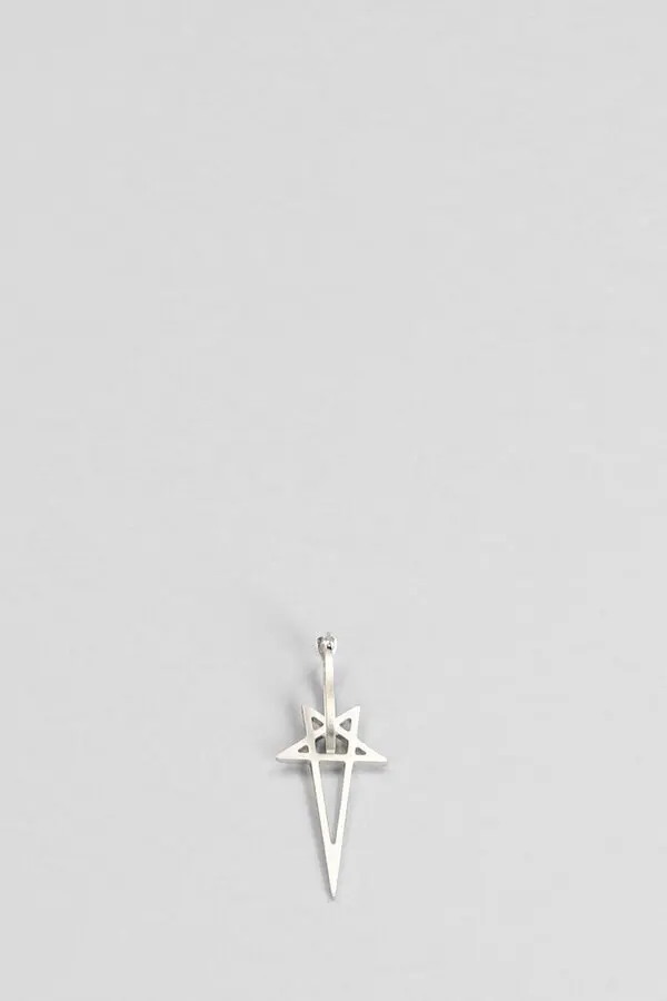Rick Owens Pentagram Earring In Silver - 33% Off | Editorialist