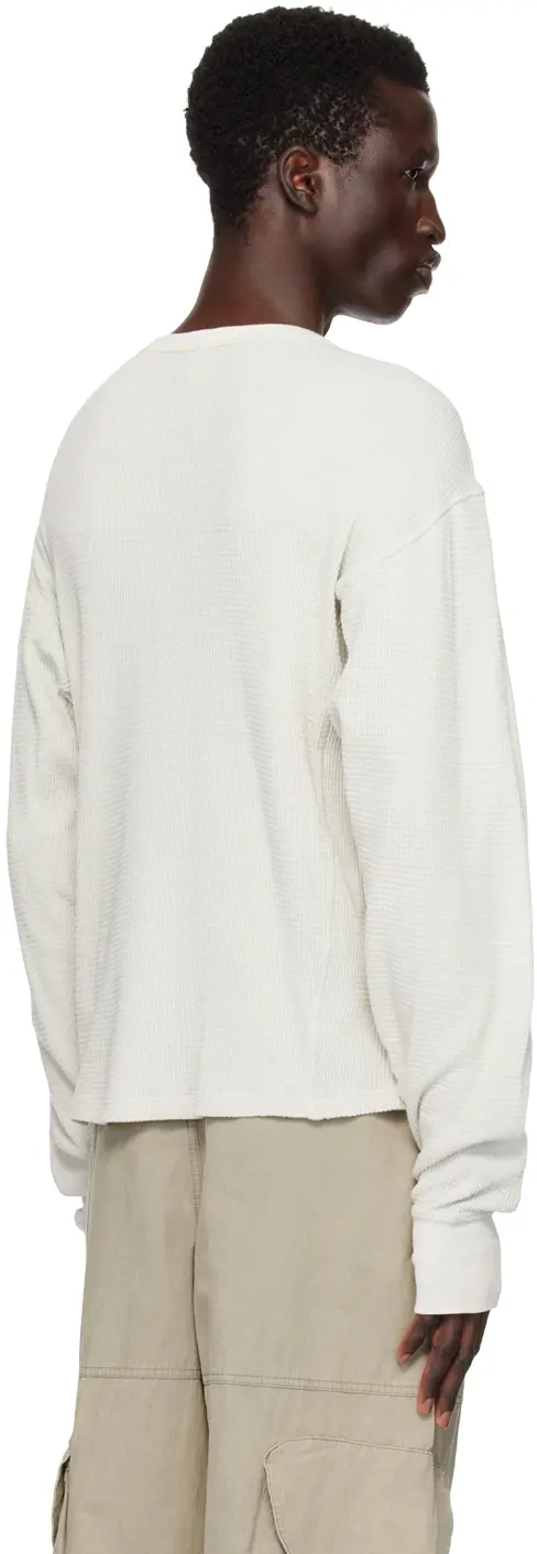 Entire Studios Off-White Thermal Long Sleeve T-Shirt In Rice - 10