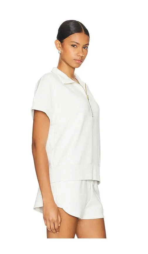 Varley Ritchie Short Sleeve Sweatshirt - Ivory Marl