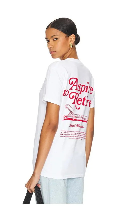 MOTEL MARGARITA Aspire To Retire" Graphic Tee - White