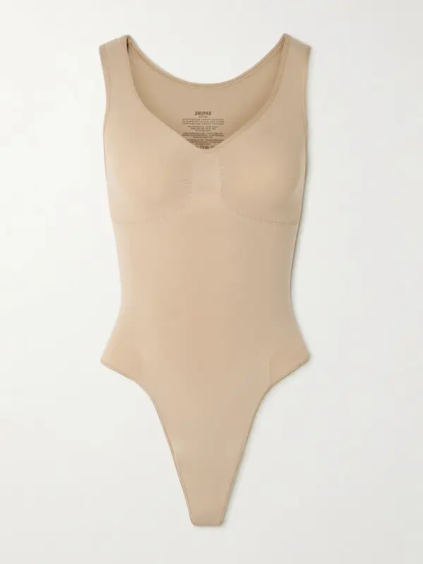 SKIMS Seamless Sculpt Scoop Neck Thong Bodysuit - Neutrals